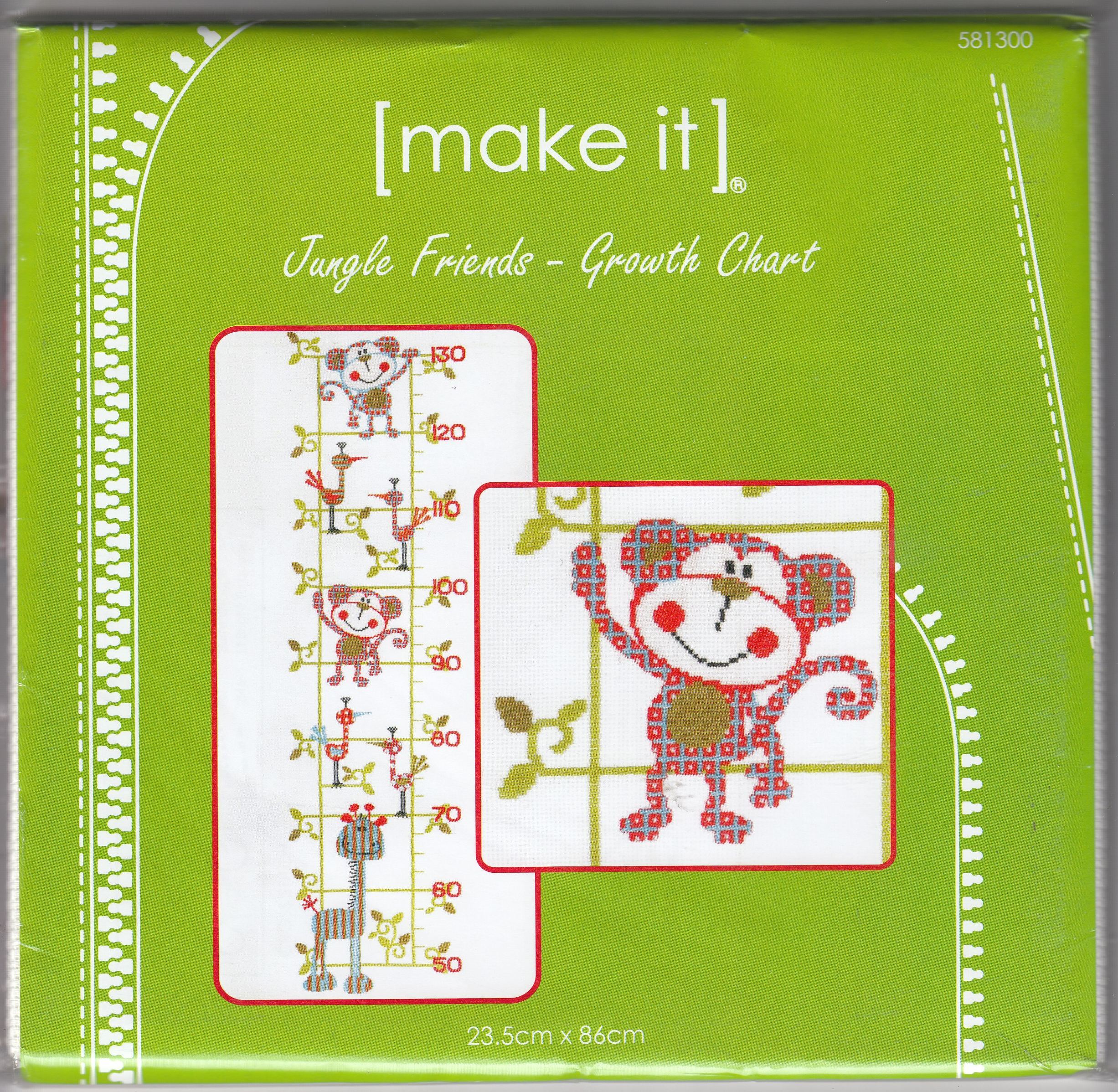 Jungle Friends Growth Chart Cross Stitch Kit by Make it 581300 ...