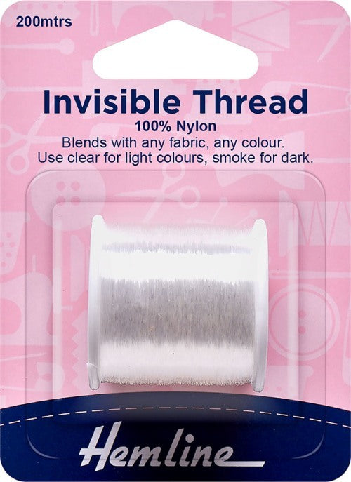 Hemline Invisible Thread 100% Nylon 200m - Clear (240) – Stitchers ...